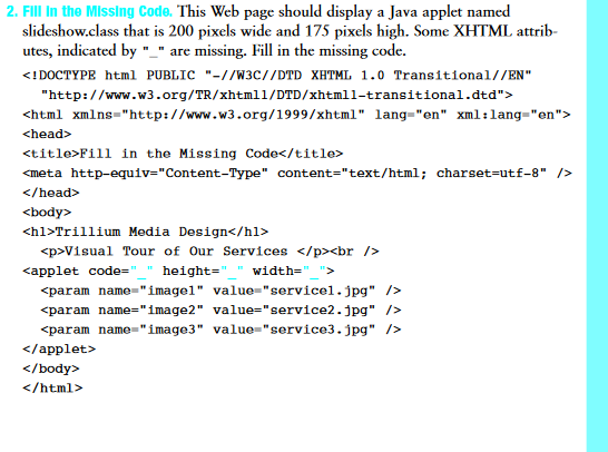 Solved Fill in the Missing Code.This Web page should display | Chegg.com