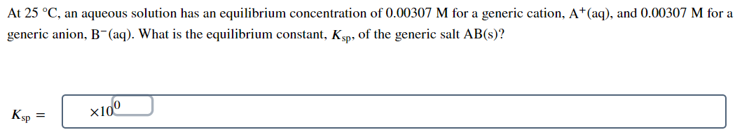 Solved At 25 °C, an aqueous solution has an equilibrium | Chegg.com