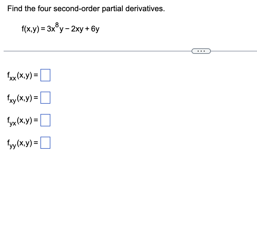 Solved Find the four second-order partial derivatives. | Chegg.com
