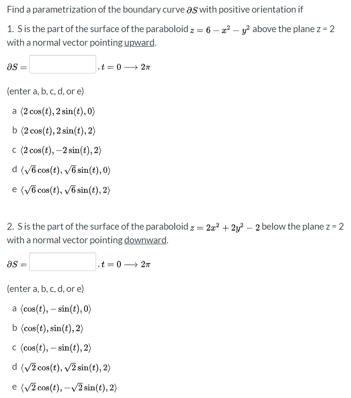 Solved Find a parametrization of the boundary curve as with | Chegg.com