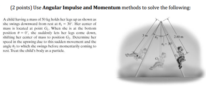 Solved (2 points) Use Angular Impulse and Momentum methods | Chegg.com
