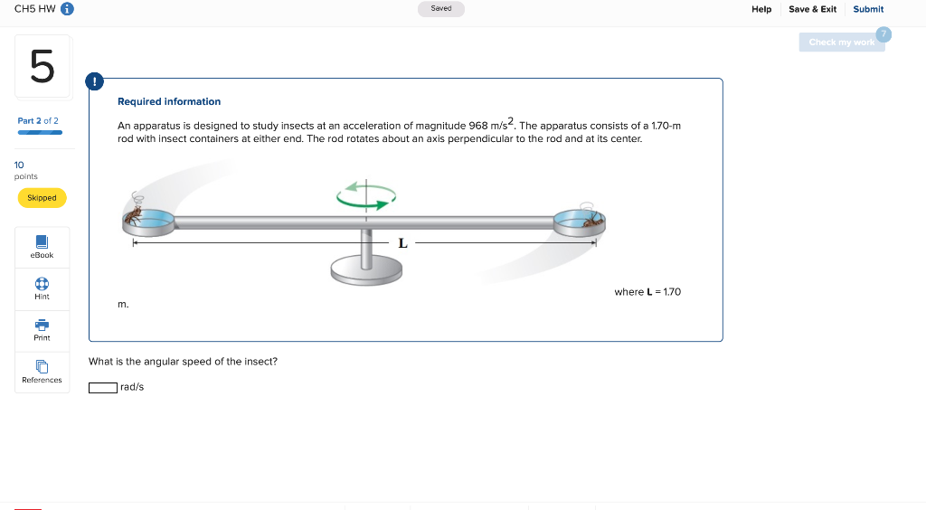 Solved CH5 HW A Seved Help Save & Exit Submit Check my work | Chegg.com