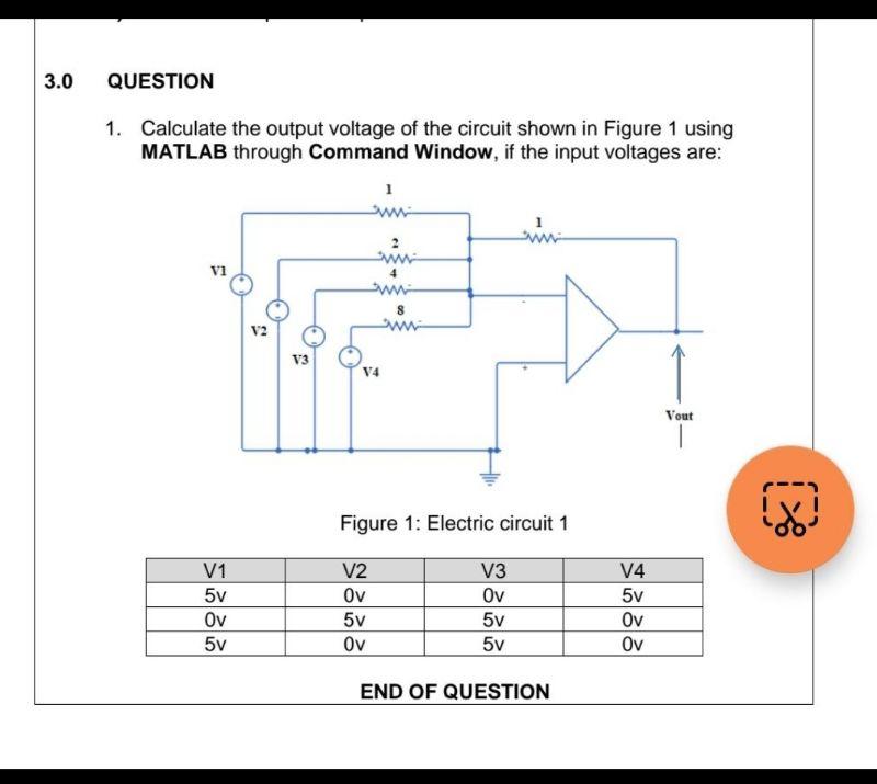 Solved 1. Calculate the output voltage of the circuit shown | Chegg.com