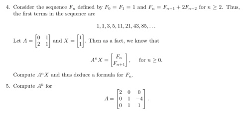 Solved 4. Consider the sequence F, defined by Fo=F1 = 1 and | Chegg.com