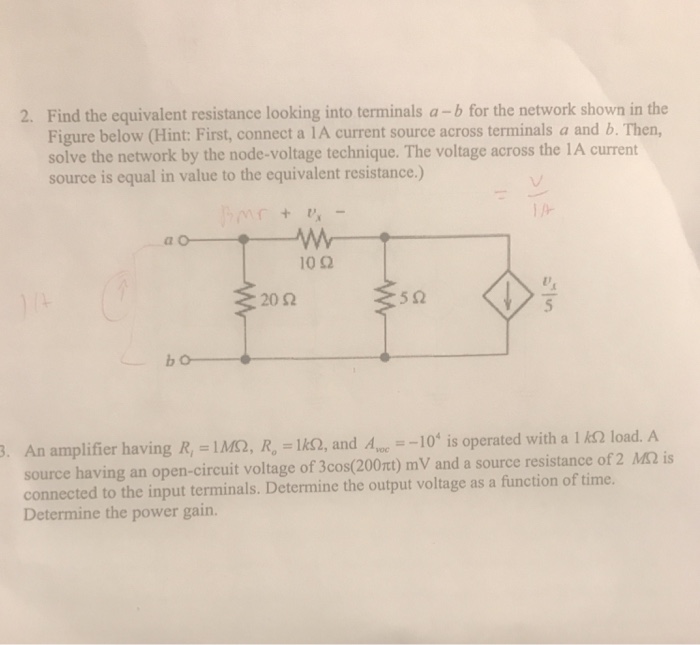 Solved 2. Find the equivalent resistance looking into | Chegg.com
