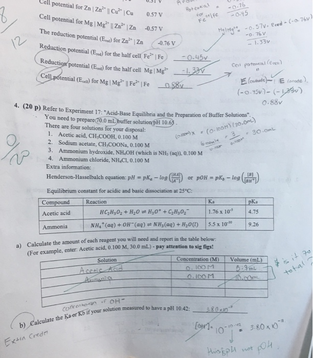 Solved Cell potential for Zn |Zn |Cu Cu 0.57 V Cell | Chegg.com