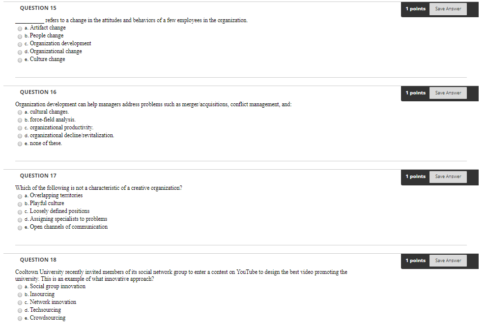 Solved QUESTION 15 1 points Save Answer refers to a change | Chegg.com