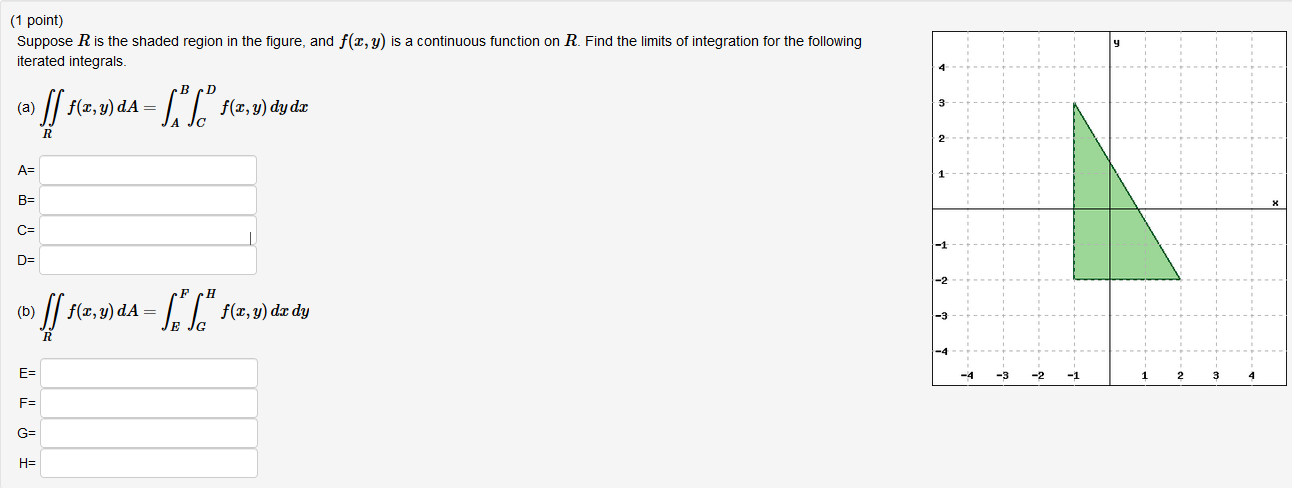 Solved Suppose R is the shaded region in the figure, and | Chegg.com