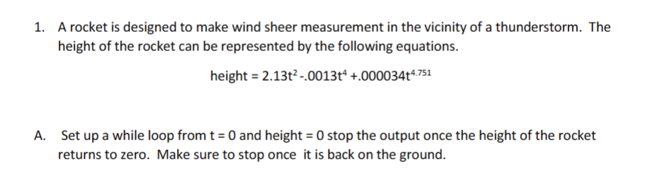 Solved 1. A rocket is designed to make wind sheer | Chegg.com