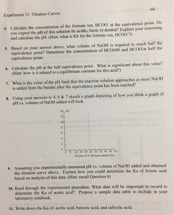 Solved 59 Experiment 11: Titration Curves Exp 11: Acid-Base | Chegg.com