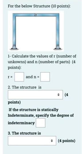Solved For the below Structure (10 points): 1- Calculate the | Chegg.com