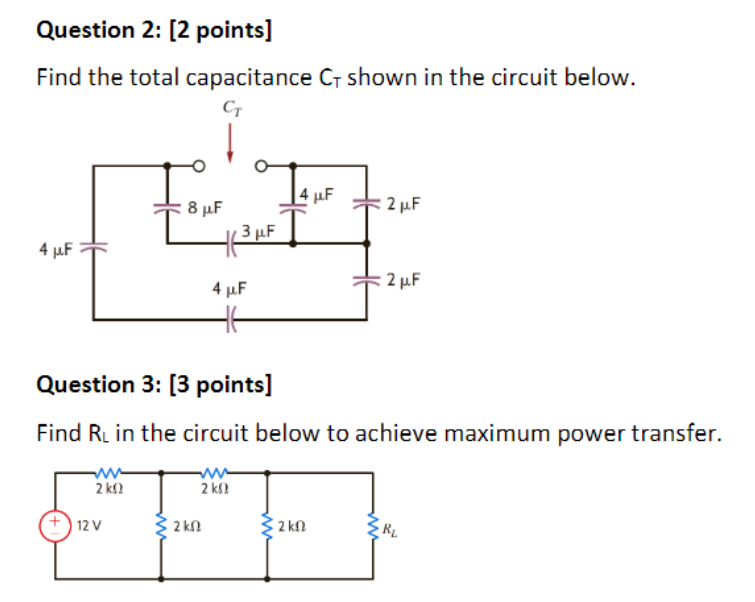 Solved Find the total capacitance CT shown in the circuit | Chegg.com