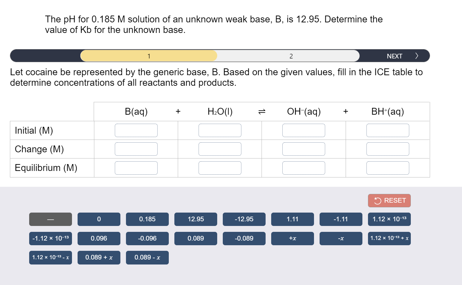 Solved The pH for 0.185 M solution of an unknown weak base, | Chegg.com