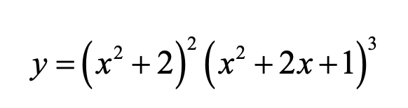 Solved find the derivative y=(x2+2)2(x2+2x+1)3 | Chegg.com