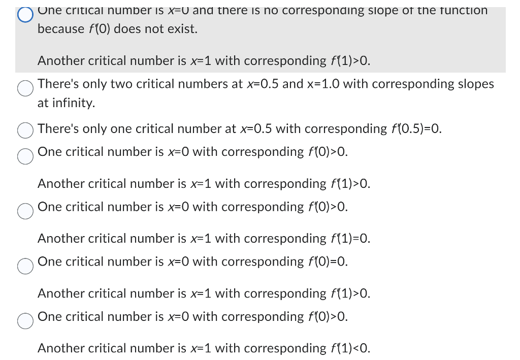 Solved From the graph below, observe any critical number(s), | Chegg.com
