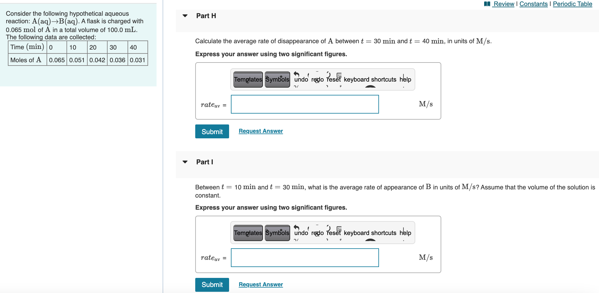 Solved Review | Constants 1 Periodic Table Part 1 Consider | Chegg.com
