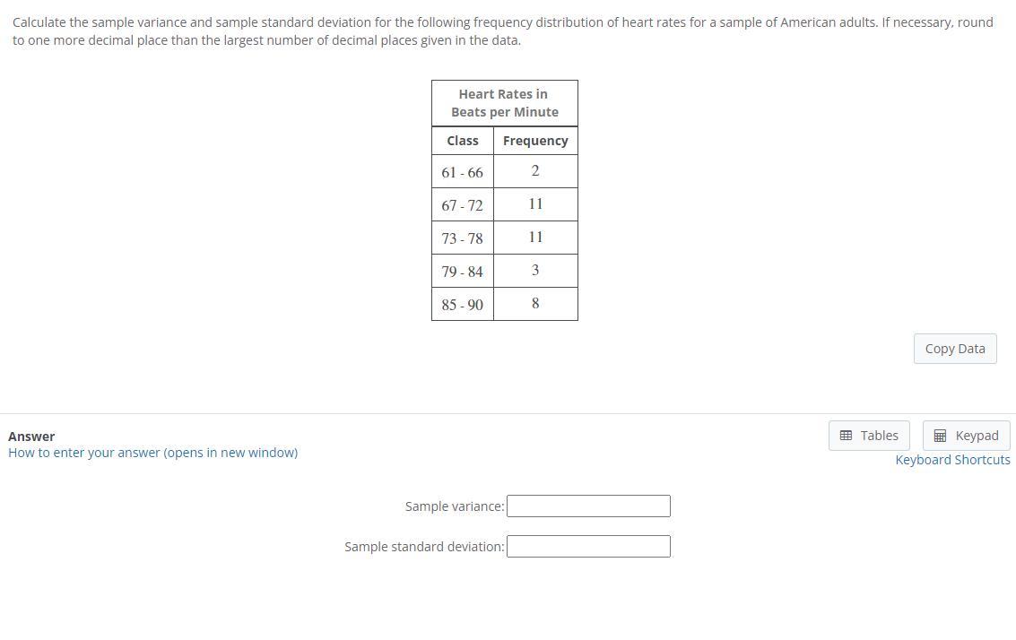 Solved Calculate the sample variance and sample standard | Chegg.com