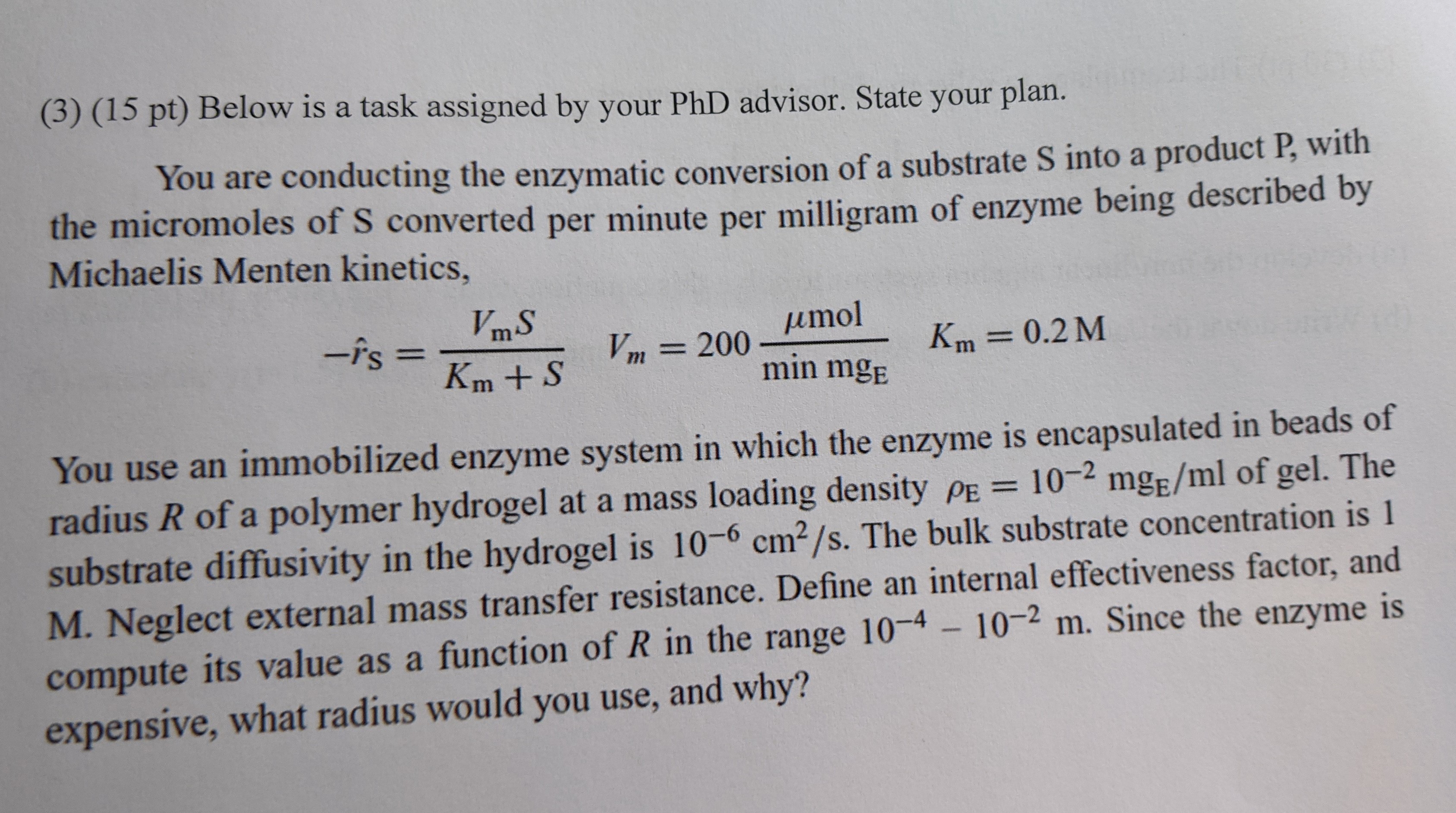 a (3) (15 pt) Below is a task assigned by your PhD | Chegg.com