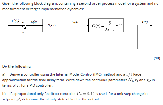 Given the following block diagram, containing a | Chegg.com