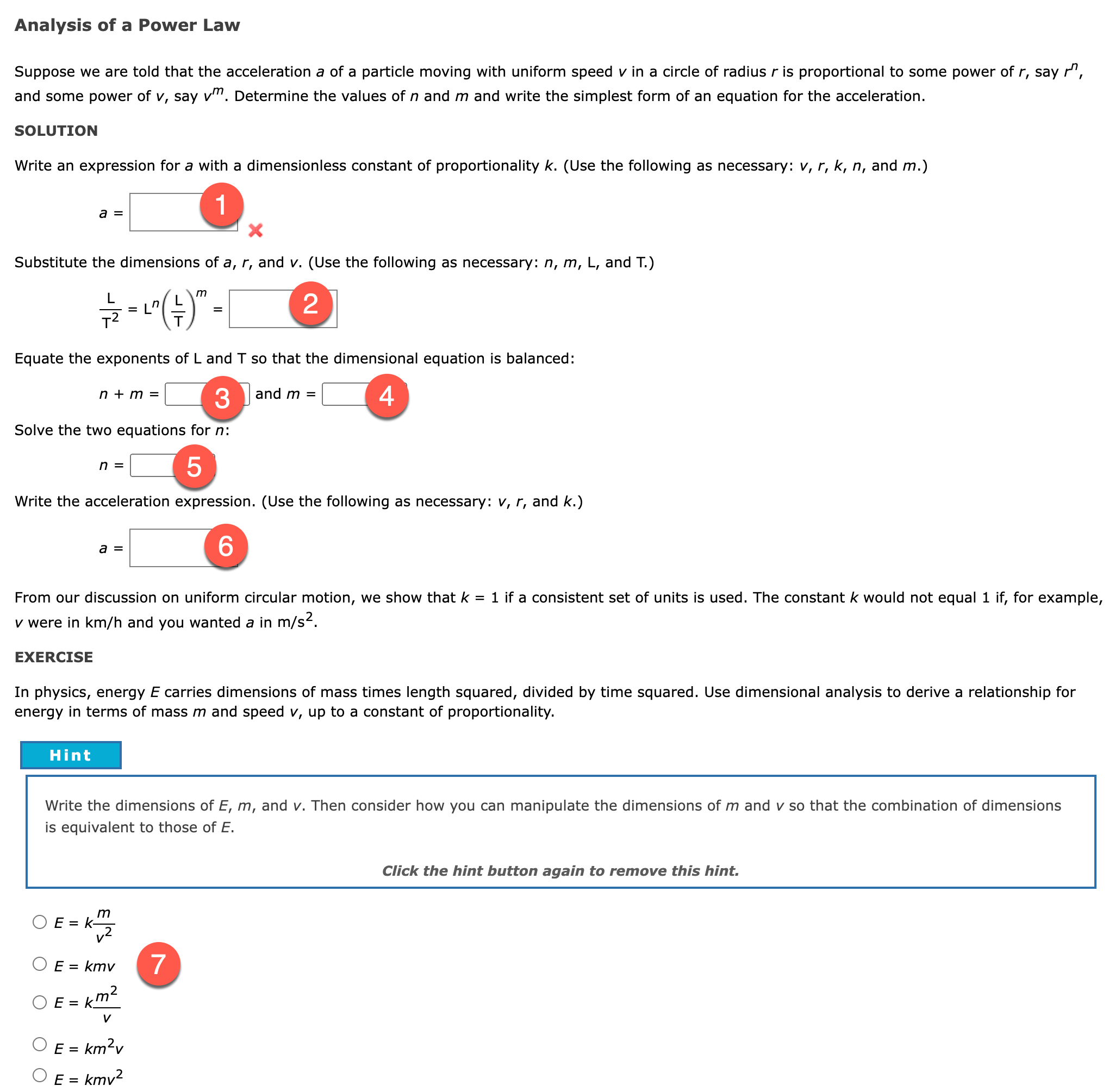 Solved Analysis of a Power LawSuppose we are told that the | Chegg.com