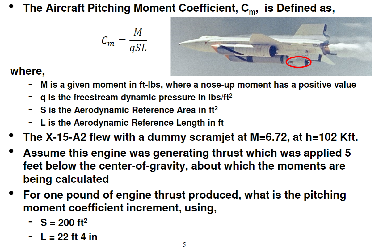 Solved The Aircraft Pitching Moment Coefficient, Cm, is | Chegg.com