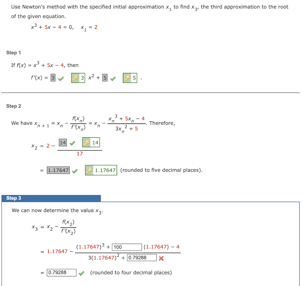 Solved Use Newton's method with the specified initial | Chegg.com
