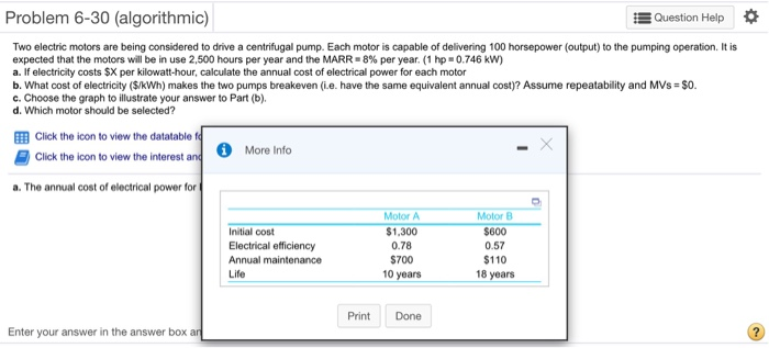 Solved Problem 6-30 (algorithmic) Question Help * Two | Chegg.com