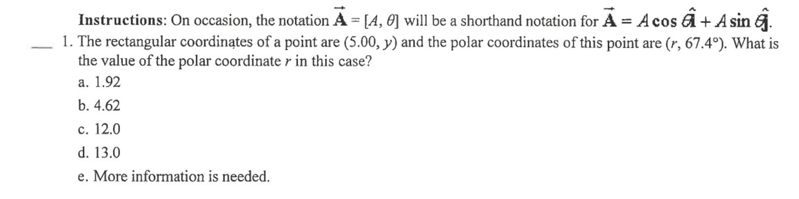 Solved Instructions: On occasion, the notation vec(A)=[A,θ] | Chegg.com