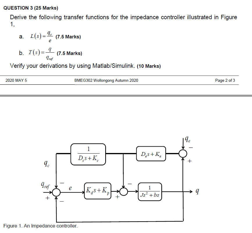 Solved QUESTION 3 (25 Marks) Derive the following transfer | Chegg.com