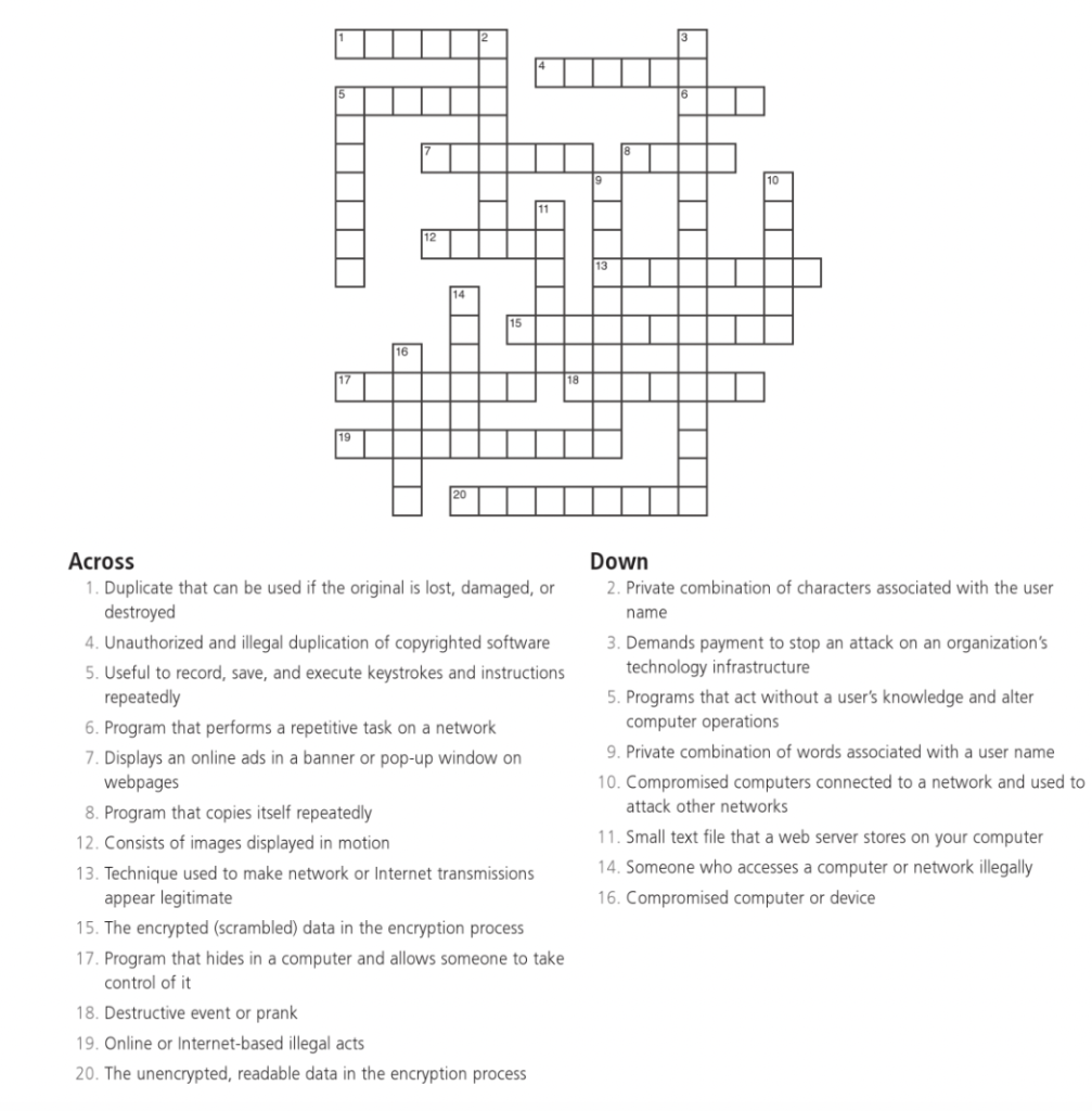 Solved Across Down 1. Duplicate that can be used if the | Chegg.com