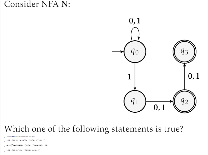 Solved Consider NFA N: Which one of the following regular | Chegg.com