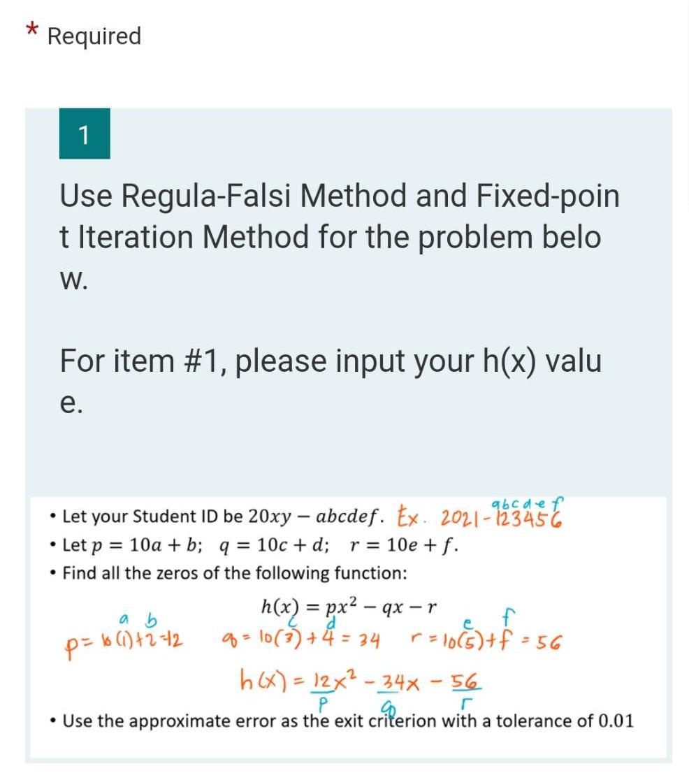 Solved 1 Use Regula-Falsi Method and Fixed-poin t Iteration | Chegg.com