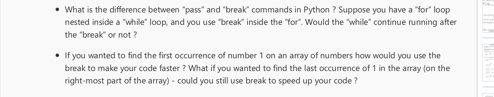Solved • What is the difference between "pass" and "break" | Chegg.com