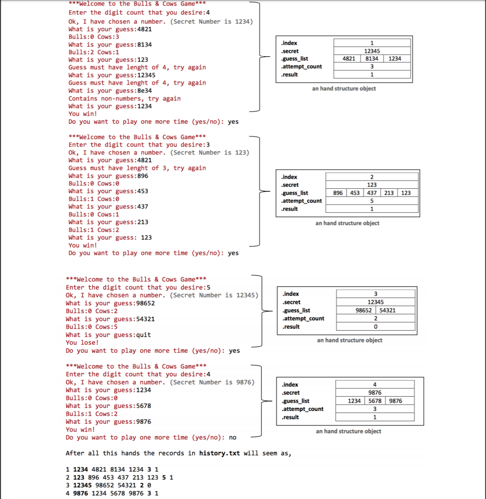 Solved CSE 2002 - Programming II Bulls and Cows Must be | Chegg.com