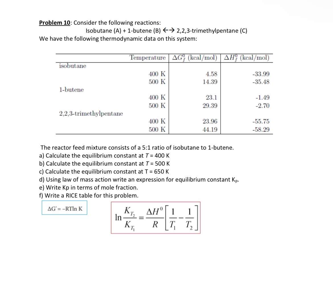 Solved Problem 10: Consider the following | Chegg.com