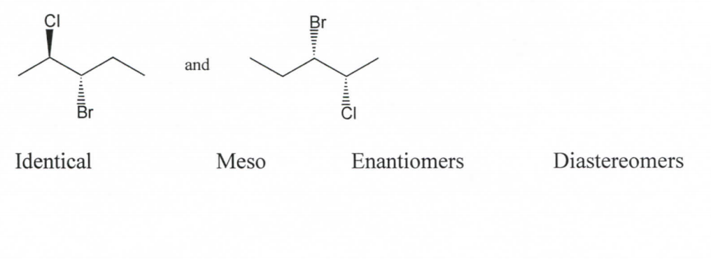 Solved CI "g and Identical Meso Enantiomers Diastereomers | Chegg.com