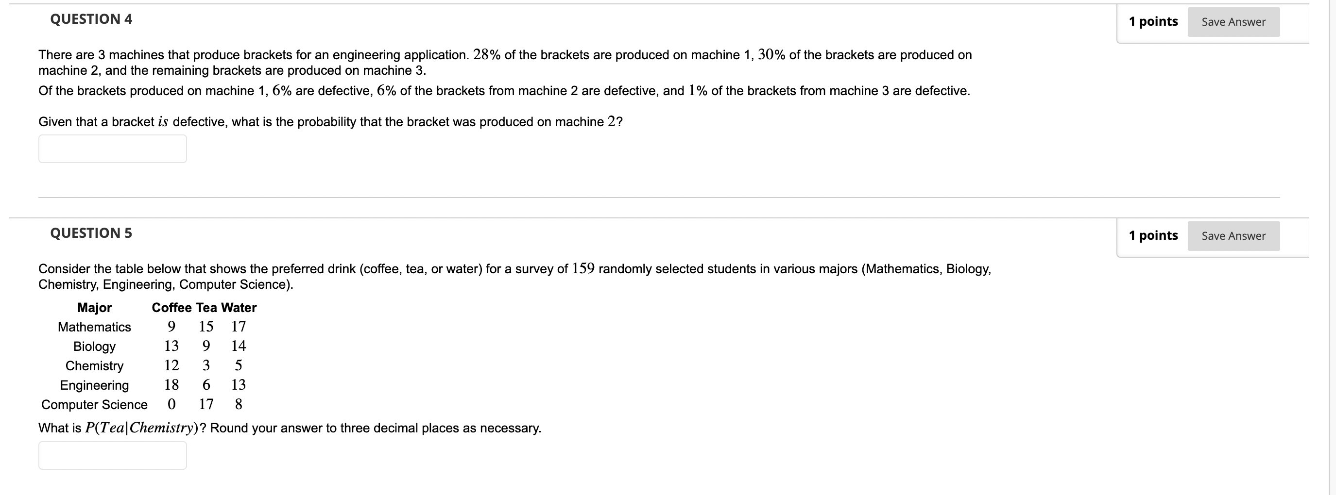 Solved There are 3 machines that produce brackets for an | Chegg.com