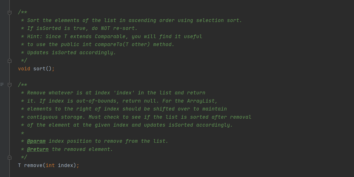 Solved /** * Return the first index of element in the list. | Chegg.com