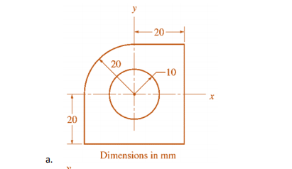 Solved -20 20 -10 X 20 Dimensions in mm a. > | Chegg.com