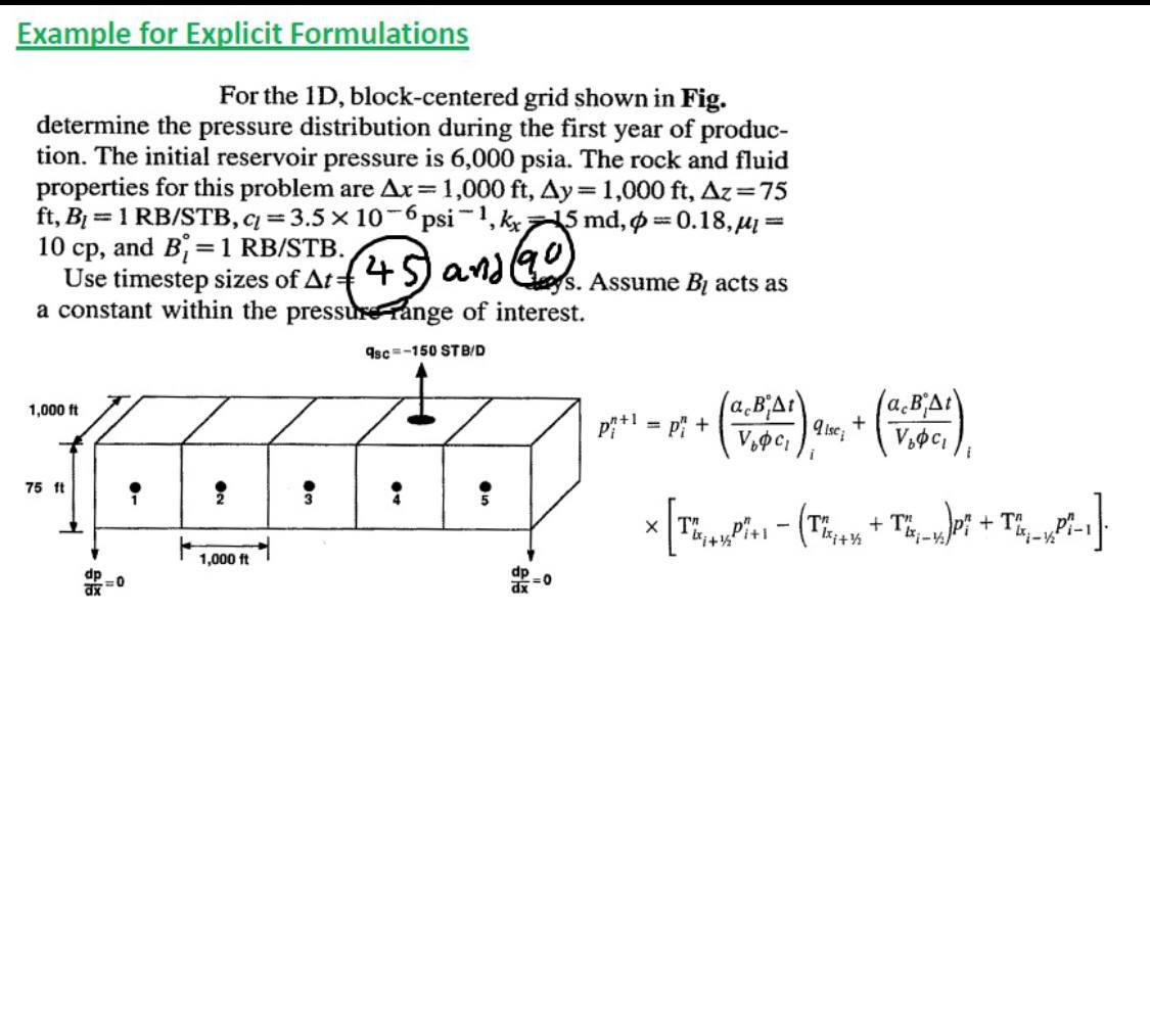 Solved Example for Explicit Formulations For the 1D, | Chegg.com