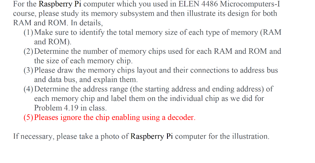 Solved For the Raspberry Pi computer which you used in ELEN | Chegg.com