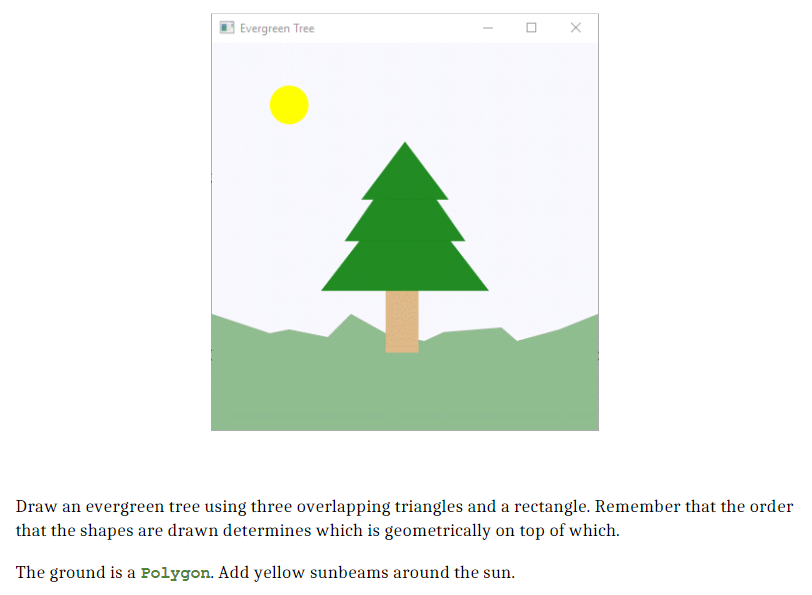 Solved Draw an evergreen tree using three overlapping | Chegg.com