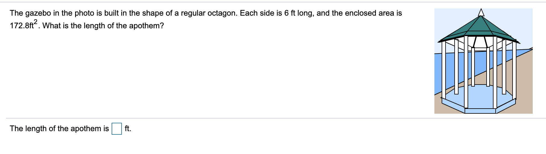 Solved The gazebo in the photo is built in the shape of a | Chegg.com