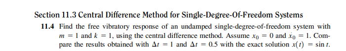 Solved Section 11.3 Central Difference Method for | Chegg.com