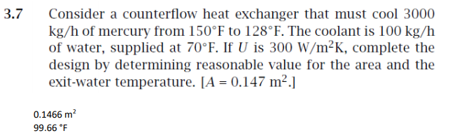 Solved 3.7 Consider a counterflow heat exchanger that must | Chegg.com