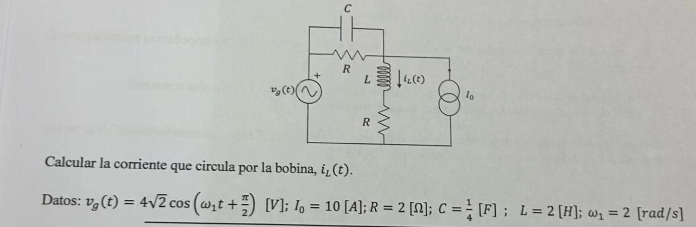 Solved Calcular la corriente que circula por la bobina, | Chegg.com