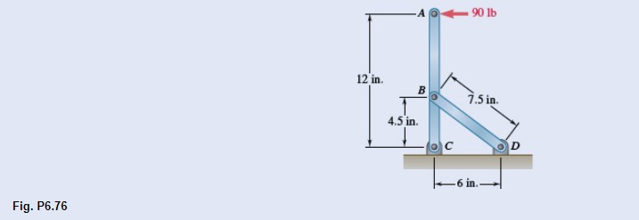 Solved 6 76 Determine The Force In Member Bd And The