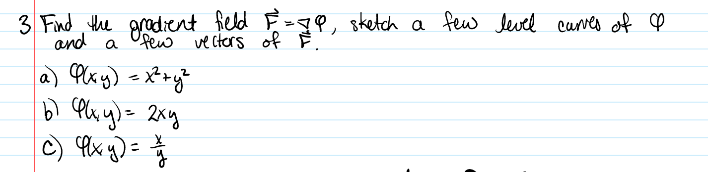 Solved ) few vectors of 3 Find the gradient field 18 sketch | Chegg.com