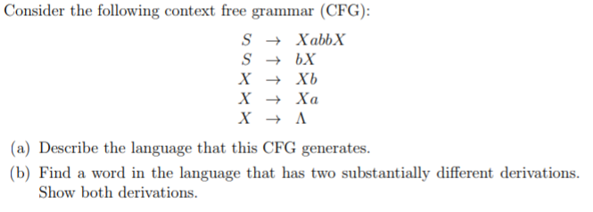 Solved Consider the following context free grammar (CFG (a) | Chegg.com