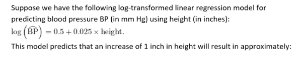 Solved Suppose we have the following log-transformed linear | Chegg.com